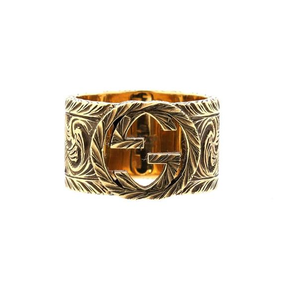 Gucci | Jewelry | Gucci Interlocking G Arabesque Ring 8k Yellow Gold ...
